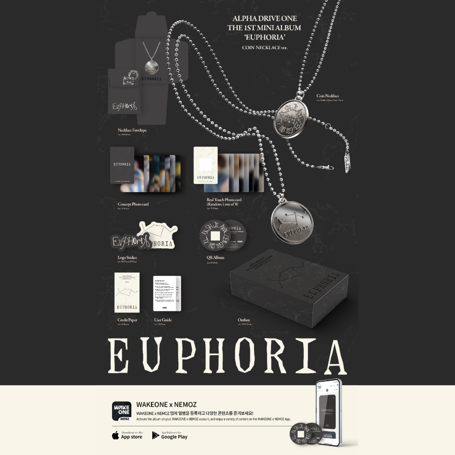 [PRE-ORDER] ALPHA DRIVE ONE - 1st Mini Album - EUPHORIA - COIN NECKLAC ...